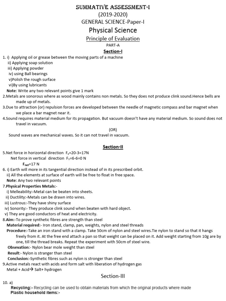 Summative Assessment I 8TH Class | PDF | Plastic | Biodegradation