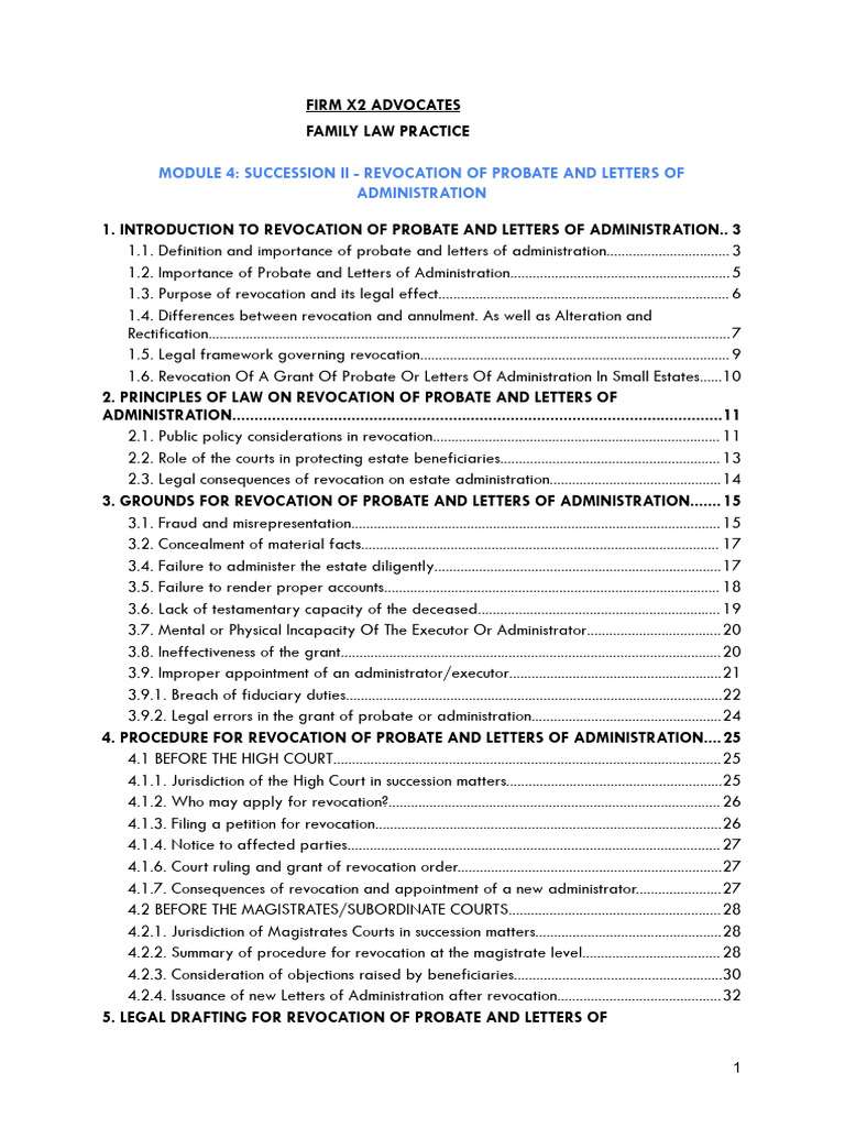 Revocation of Probate: Legal Guide | PDF | Probate | Will And Testament