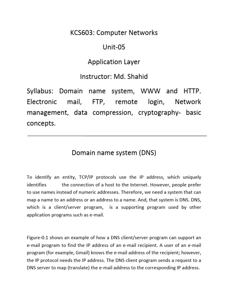 Unit 5 Application Layer | PDF | File Transfer Protocol | World Wide Web