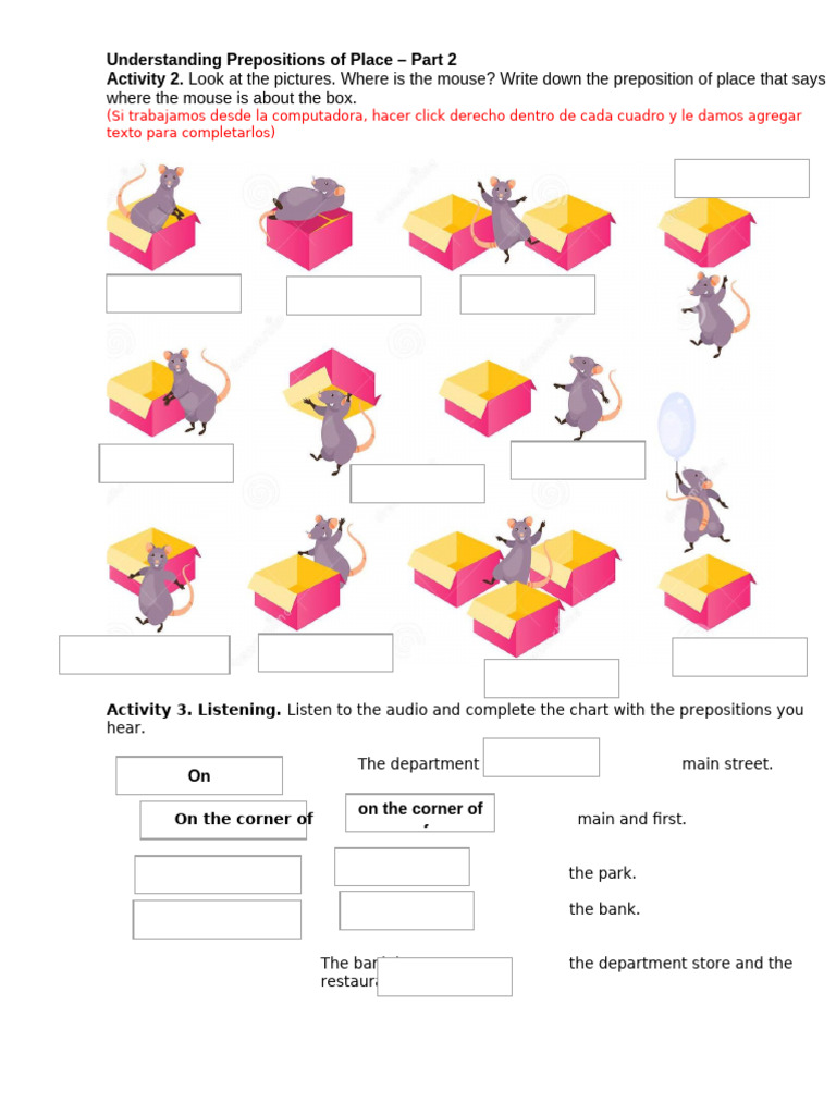 Understanding Prepositions of Place - Part 2 | PDF