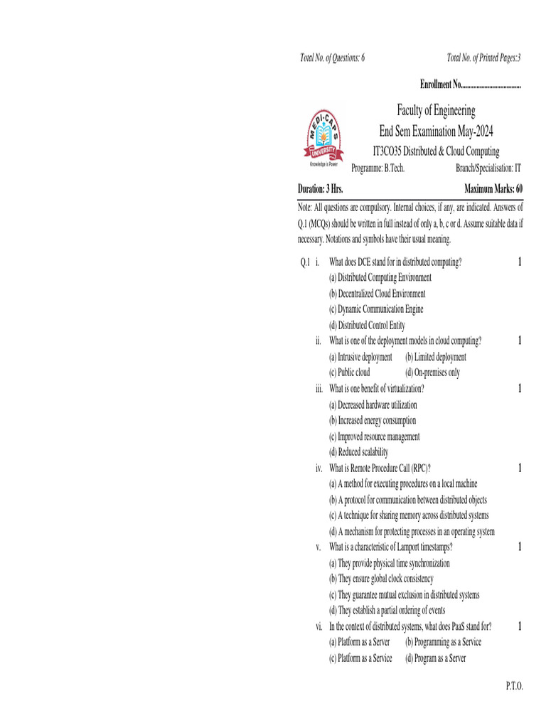 It3co35 Distributed and Cloud Computing | PDF | Cloud Computing | Distributed Computing