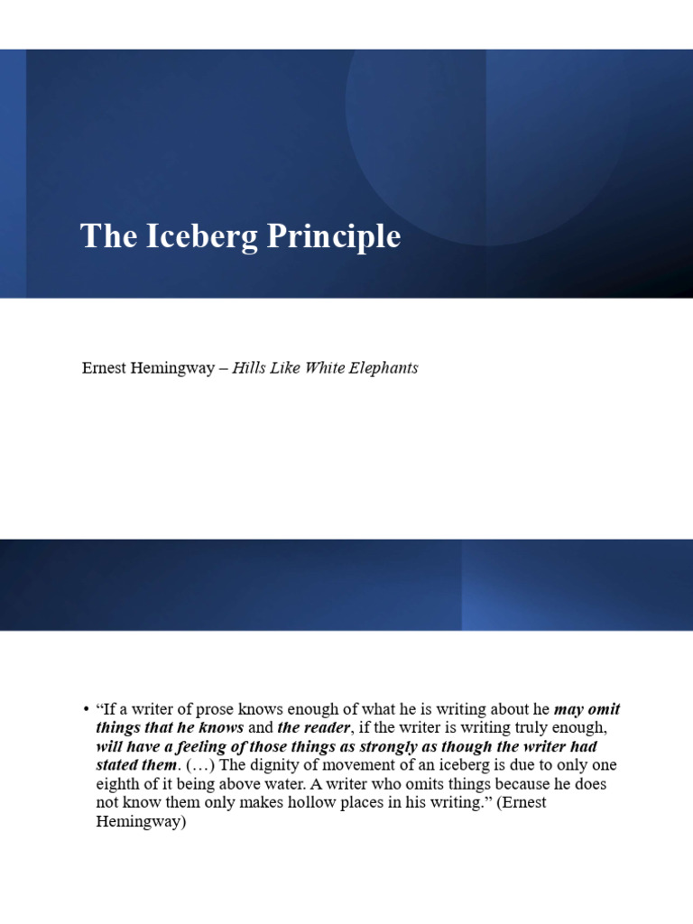 Understanding the Iceberg Principle | PDF