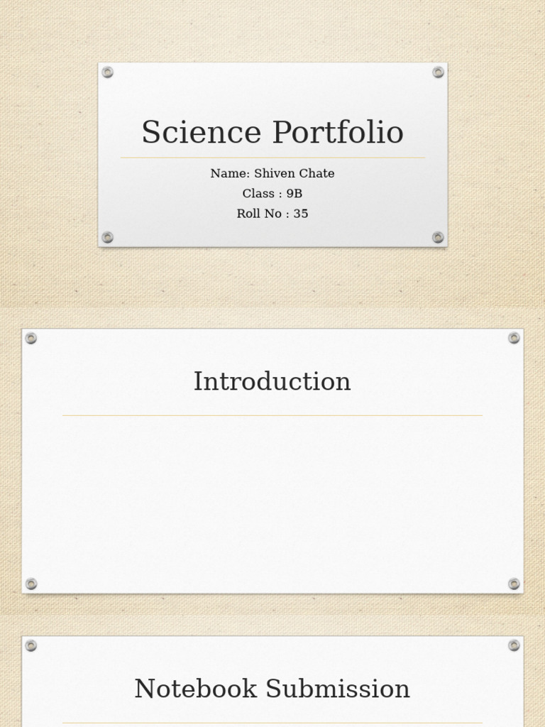 Science Portfolio: Name: Shiven Chate Class: 9B Roll No: 35 | PDF