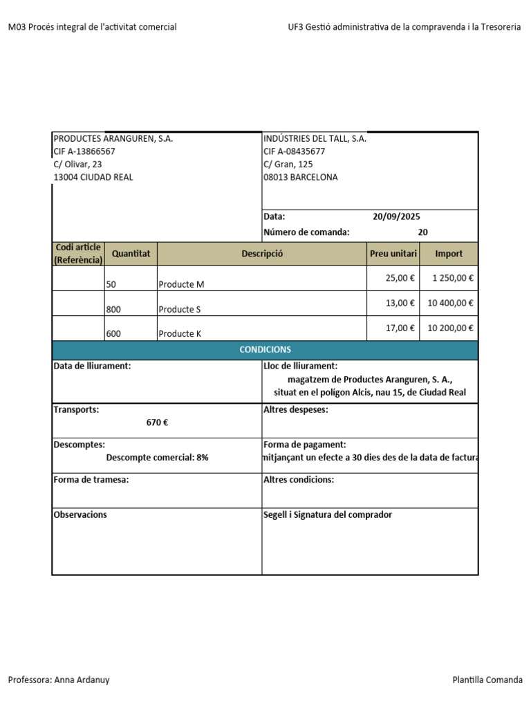 Comanda Ejercicio 4 | PDF