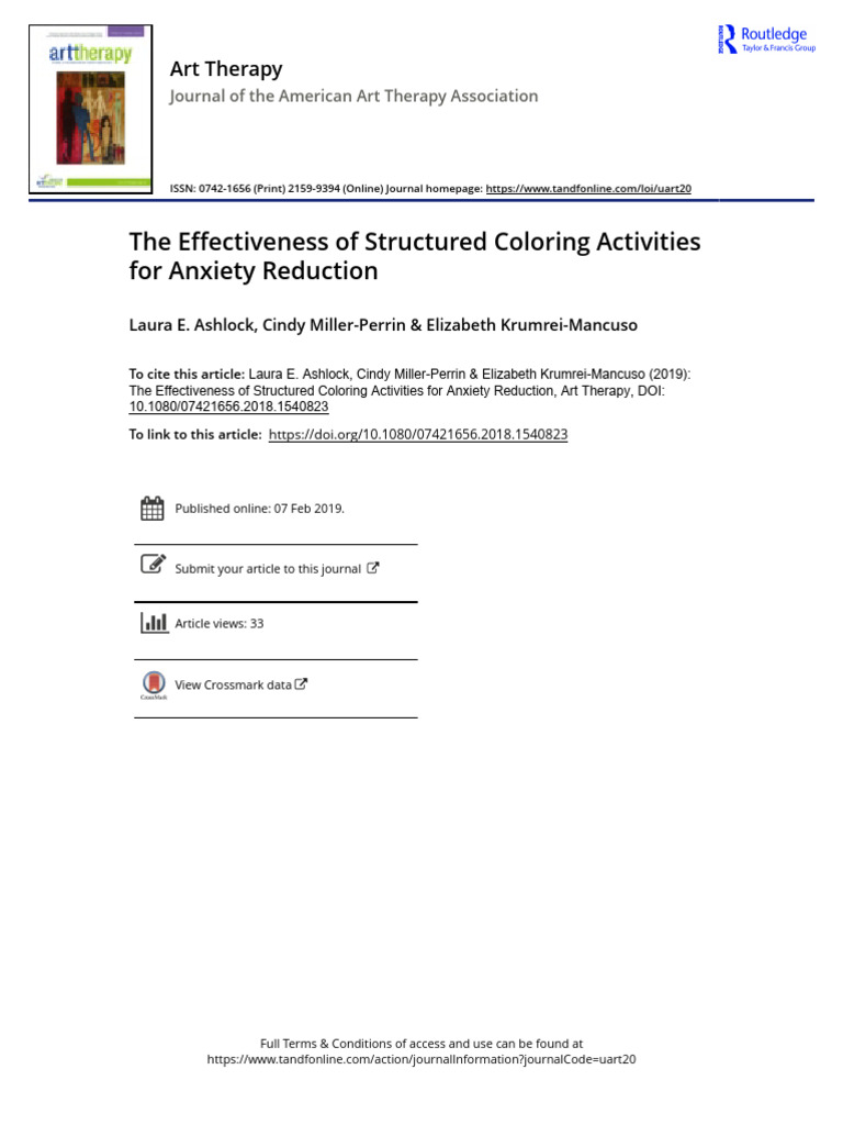 The Effectiveness of Structured Coloring Activities For Anxiety ...