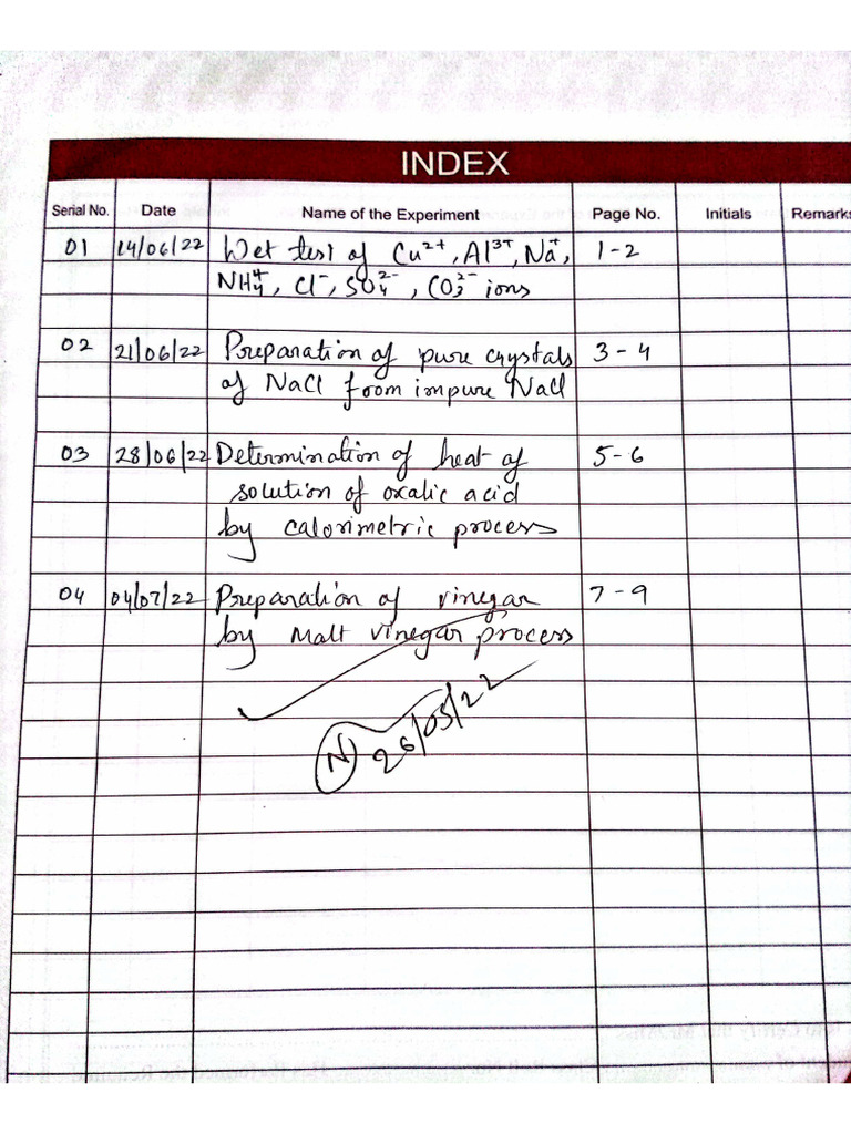 Chemistry 1st Practical | PDF