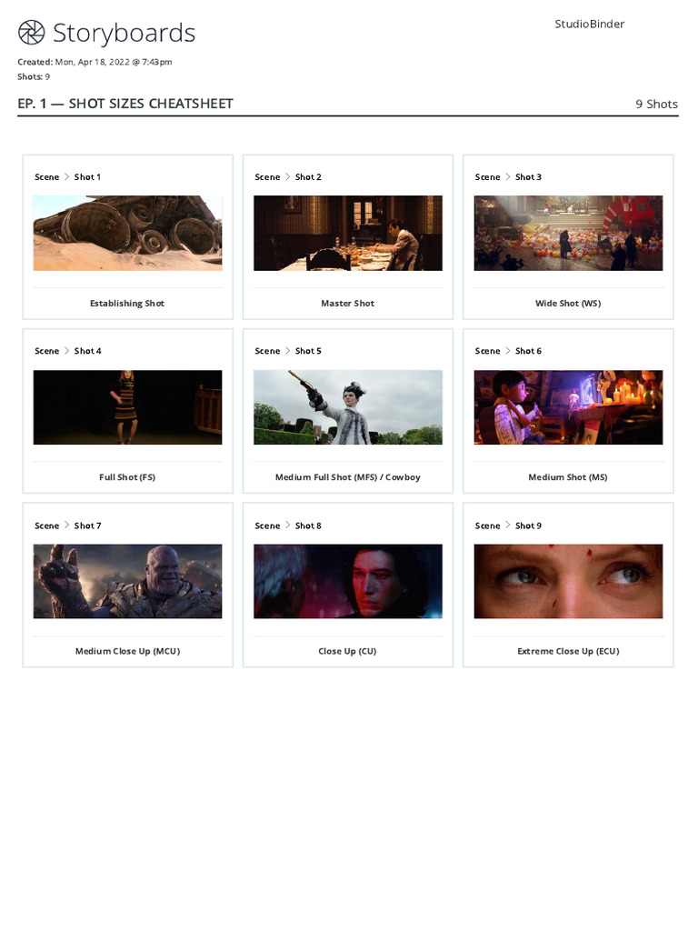 StudioBinder - Storyboard & Shot List | PDF