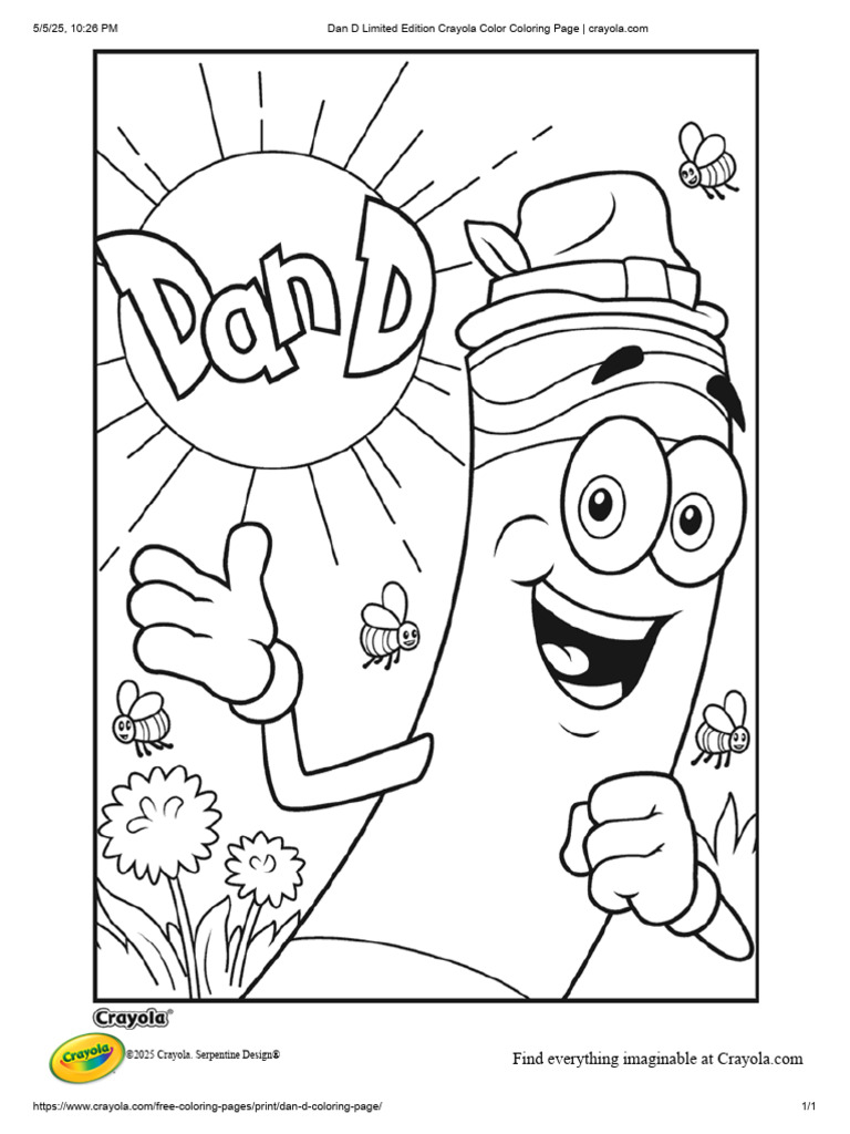 Dan D Limited Edition Crayola Color Coloring Page _ crayola.com | PDF