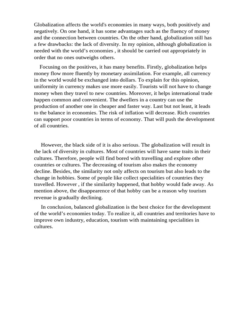 The Globalization Affects The World | PDF