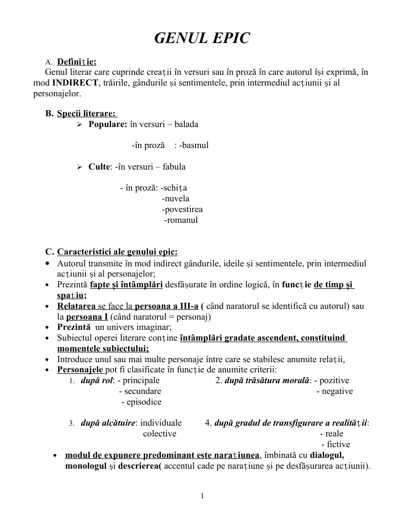 Genul Epic | PDF