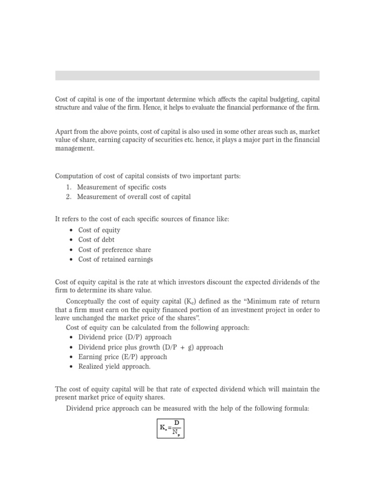 Cost of Capital Subramaniam | PDF | Cost Of Capital | Financial Markets
