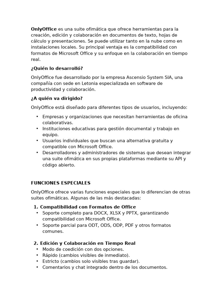 OnlyOffice: Suite Ofimática Colaborativa | PDF | Microsoft Office ...