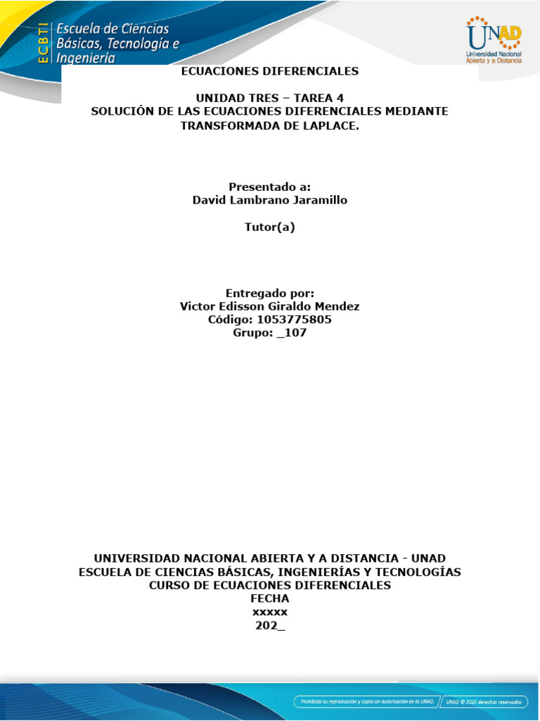 Tarea 4 PDF | PDF | Ecuaciones | Transformada de Laplace