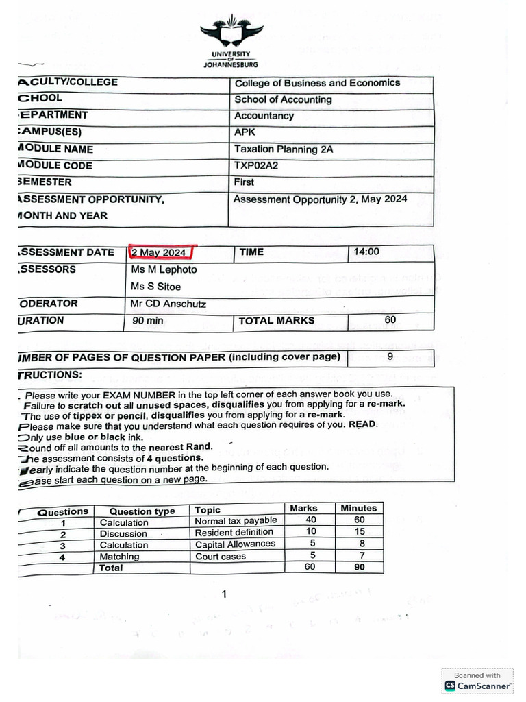 Taxation Planning 2A(AO2) (2) | PDF
