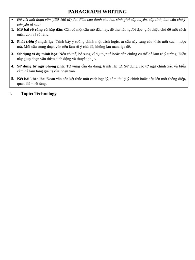 Paragraph Writing | PDF