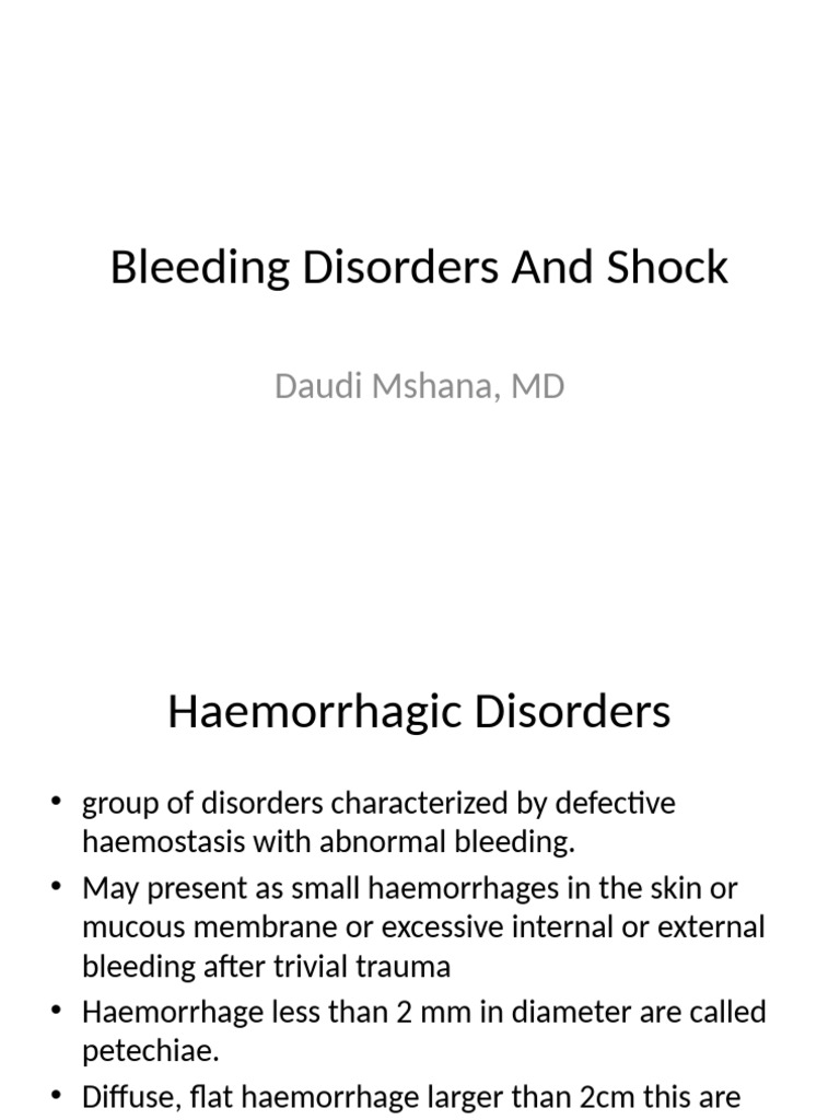 11-Bleeding Disorders and Shock | PDF | Coagulation | Shock (Circulatory)