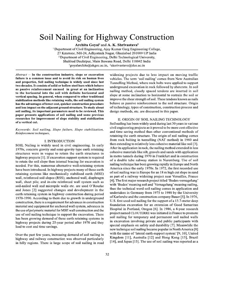 Soil Nailing | PDF