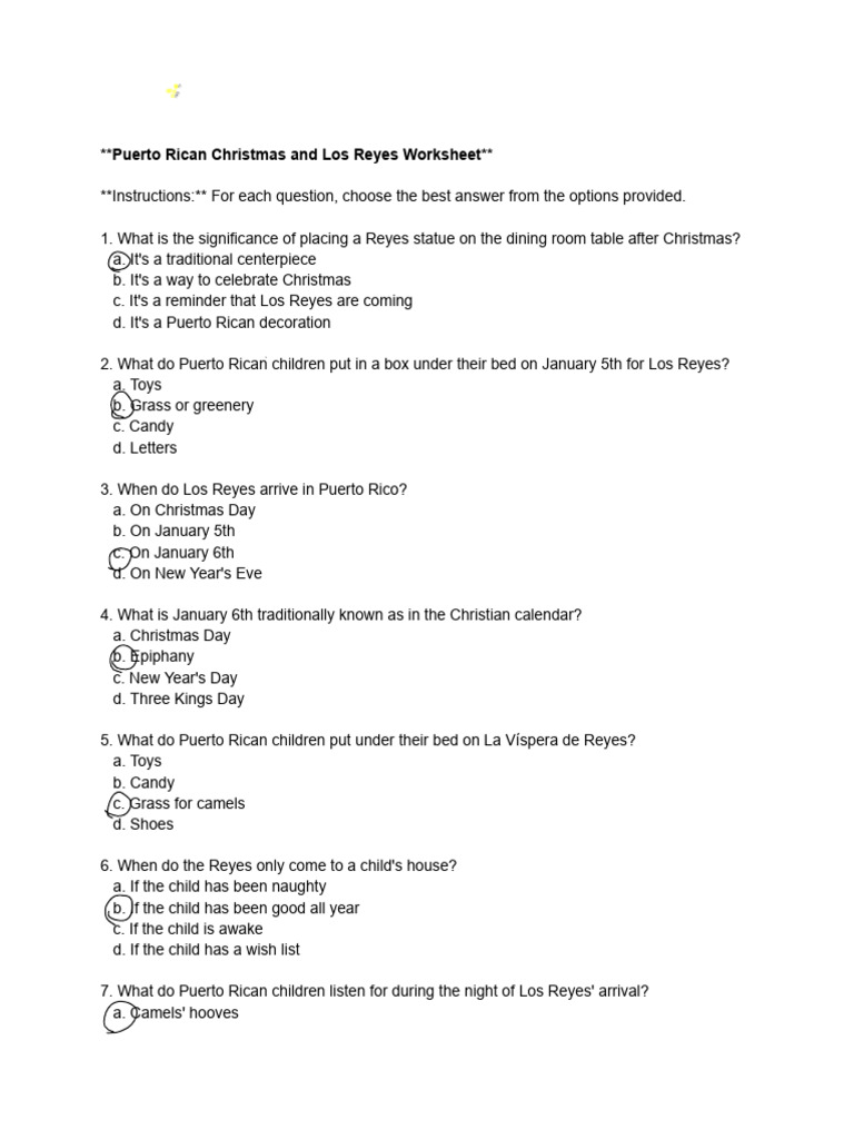 Puerto Rican Christmas & Los Reyes Quiz | PDF | Biblical Magi | Christmas
