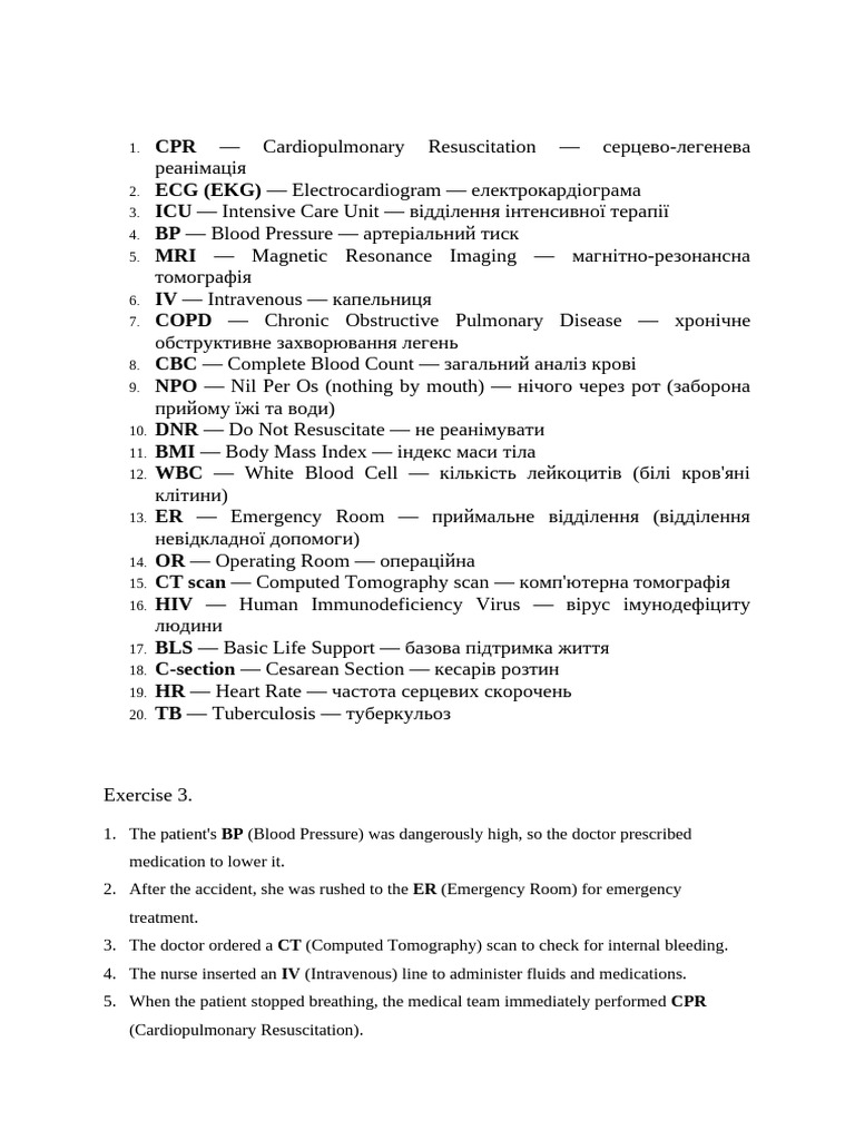 Abbreviation Exercises | PDF