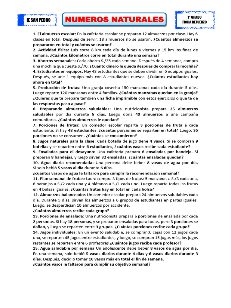 Refuerzo - 1° | PDF