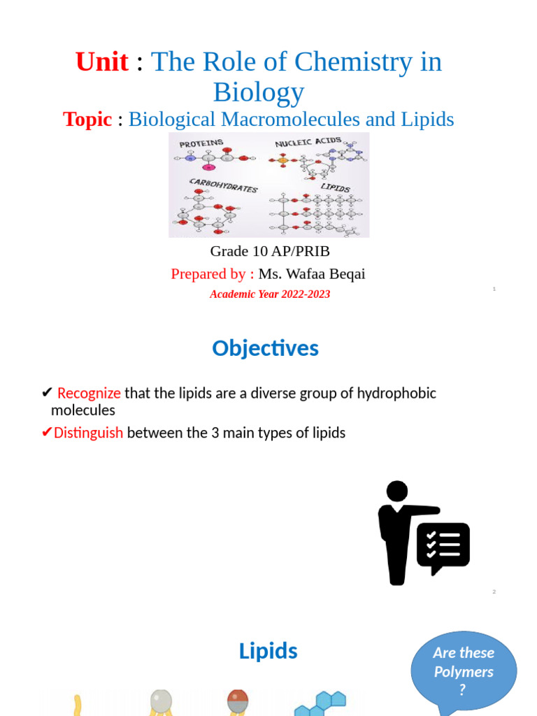 Biological Macromolecules (Lipids) | PDF | Lipid | Fatty Acid