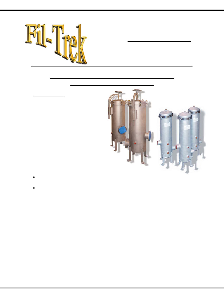EF Low Flow Filter Housing Manual | PDF | Valve | Legal Liability