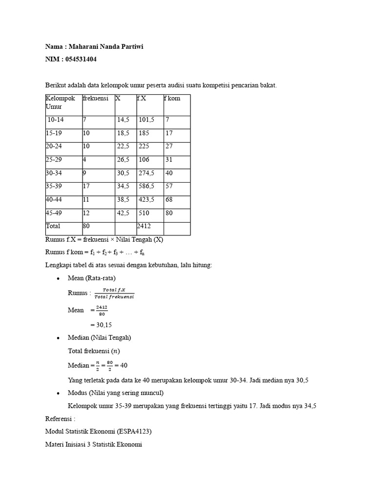 Diskusi 3 Statistik Ekonomi | PDF