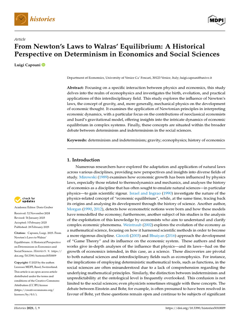 Art 3 - From Newton's Laws To Walras' Equilibrium | PDF | Determinism ...