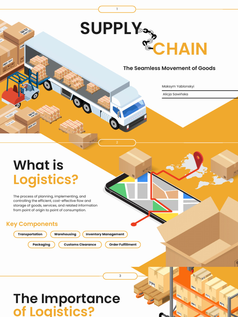 White and Yellow Illustrative Bold Logistics Presentation | PDF | Logistics | Warehouse