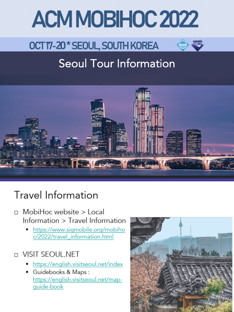 MobiHoc 2022 - SeoulTour - Kim2 | PDF | Seoul | Association For Computing Machinery