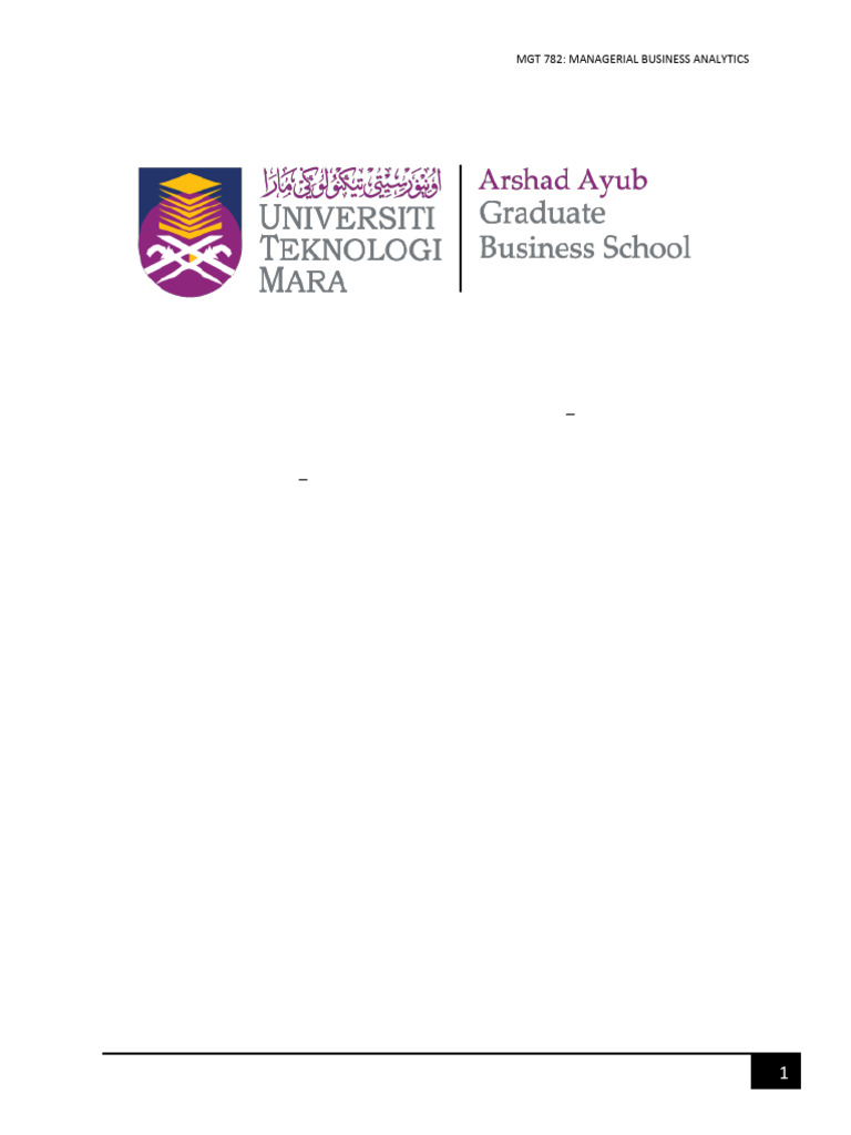 Individual Midterm Assignment Managerial Business Analytics MGT782 ...