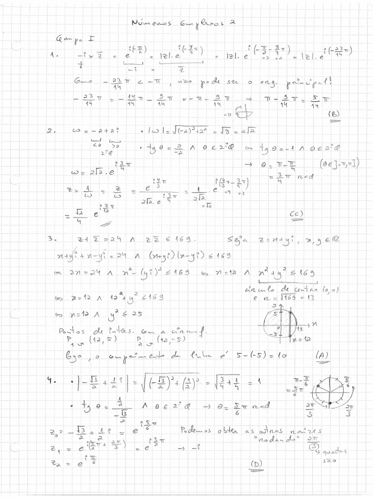 Complexos 2 - Resol | PDF