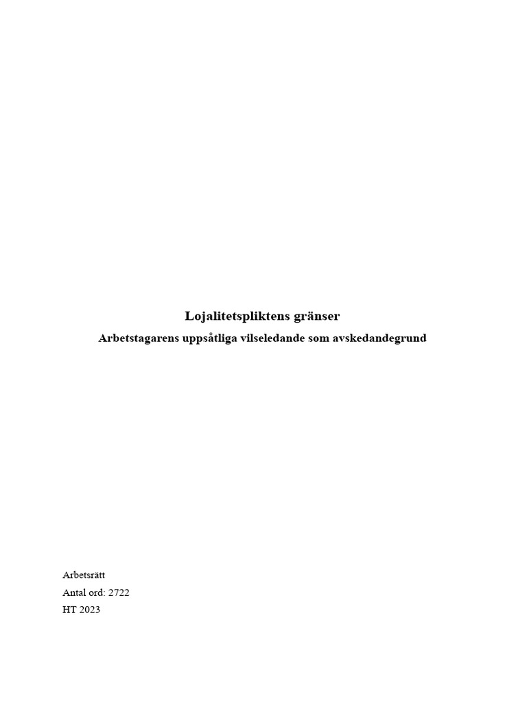 Uppsats HT23 Arbetsrätt 12 P - 6 | PDF