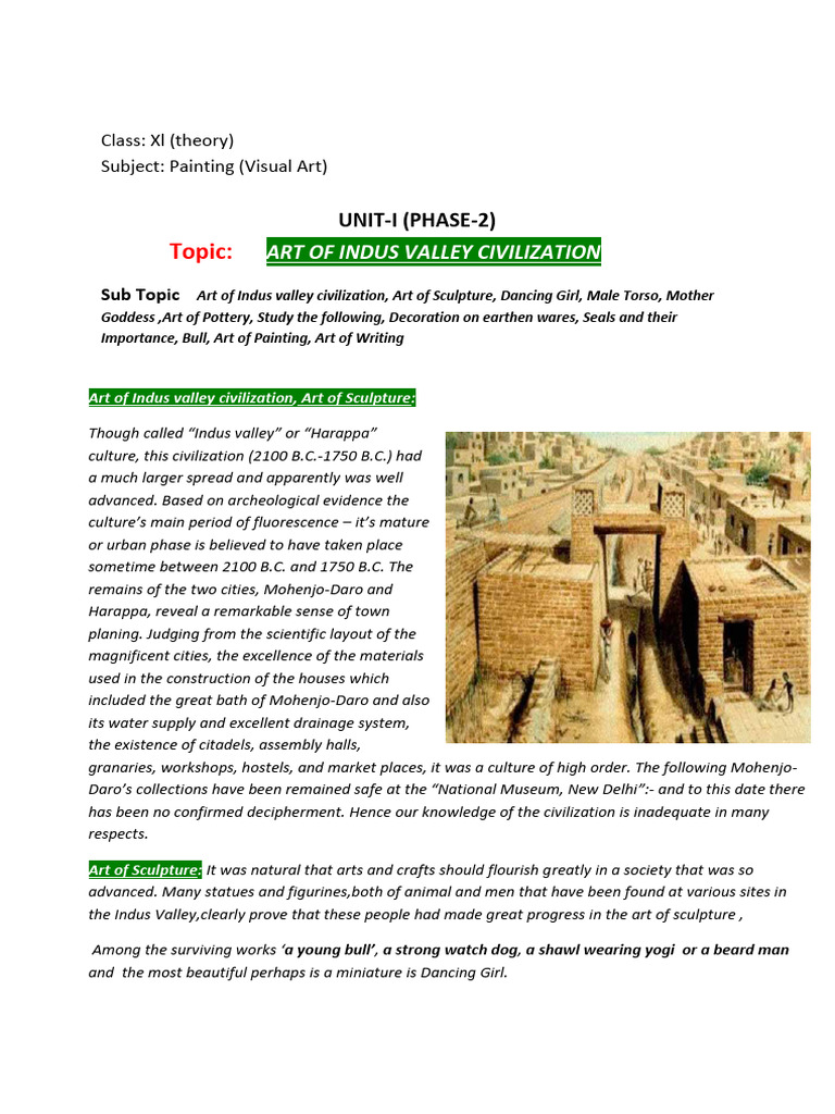 Indus Valley Civilization Art Overview | PDF | Pottery