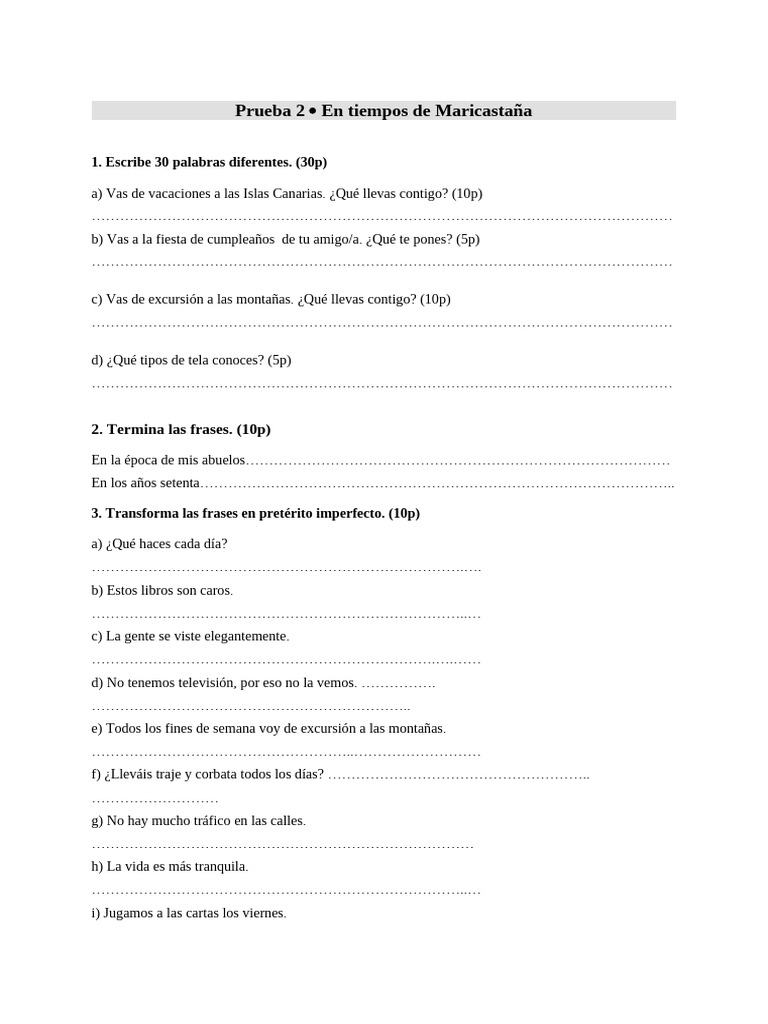 Colores 2 - Prueba 2 | PDF