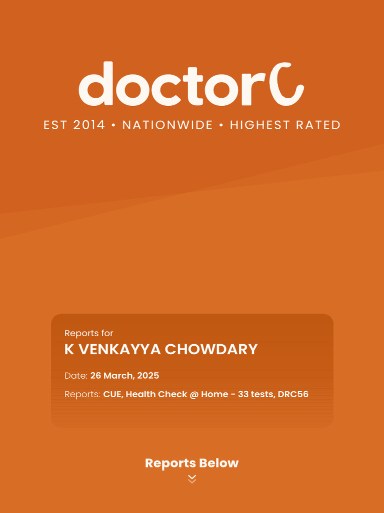 K Venkayya Chowdary-26Mar2025-CUE, Healt | PDF | Glycated Hemoglobin | Thyroid Stimulating Hormone