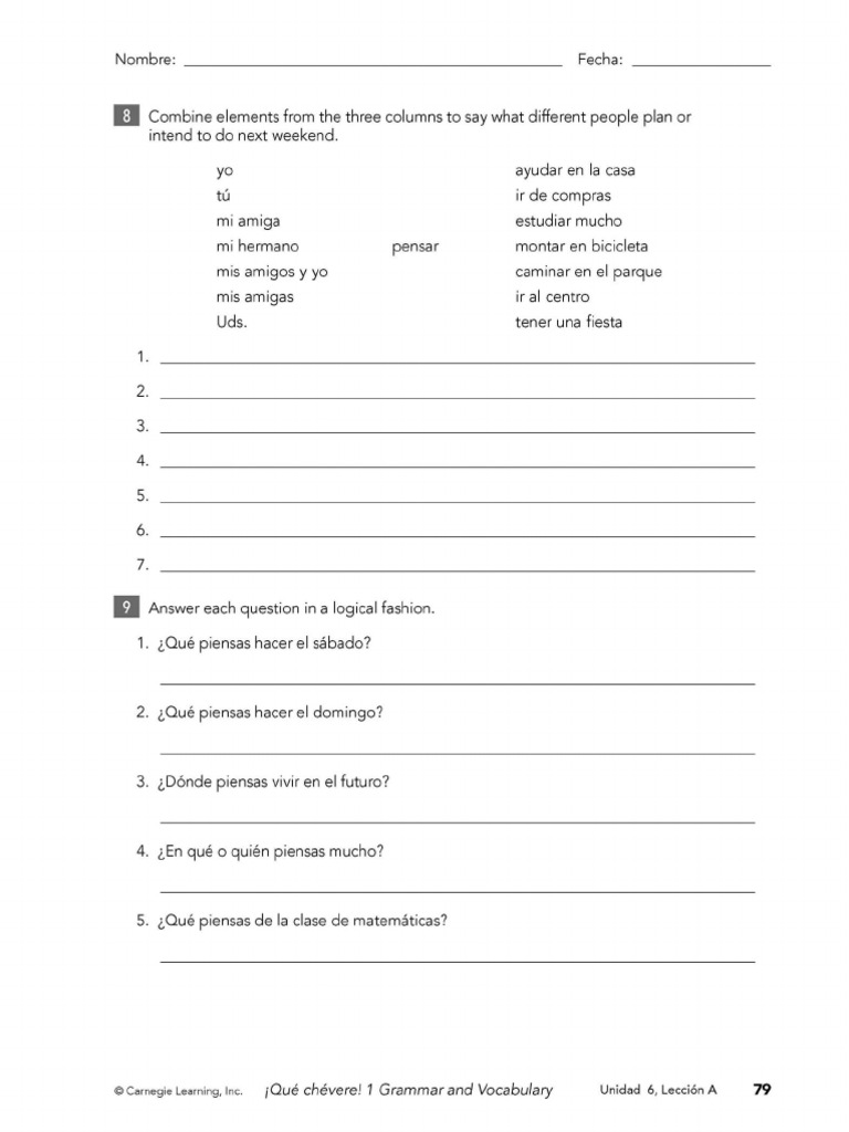 ¡Qué chévere! Level 1 Grammar and Vocabulary (2nd Ed.) _ Carnegie ...