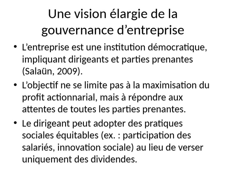 Gouvernance Entreprise RSE | PDF