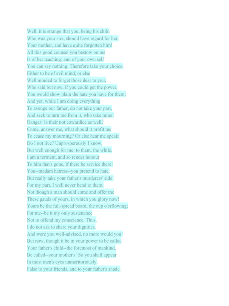 Electra Sophocles Monologue | PDF