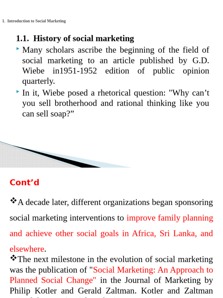 Social Marketing: History and Concepts | PDF | Marketing | Behavior