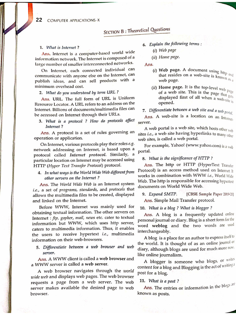 grade X Comp chapter 1 Internet basis by yashmit | PDF