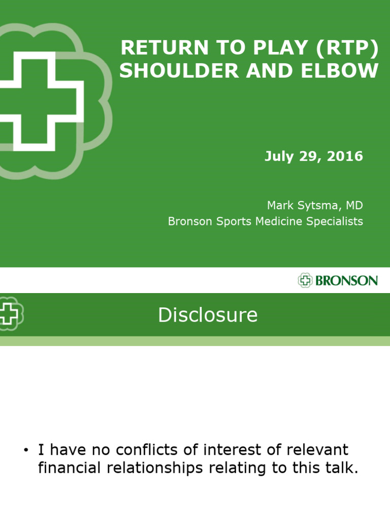 Return To Play (RTP) Shoulder Elbow | PDF | Elbow | Shoulder