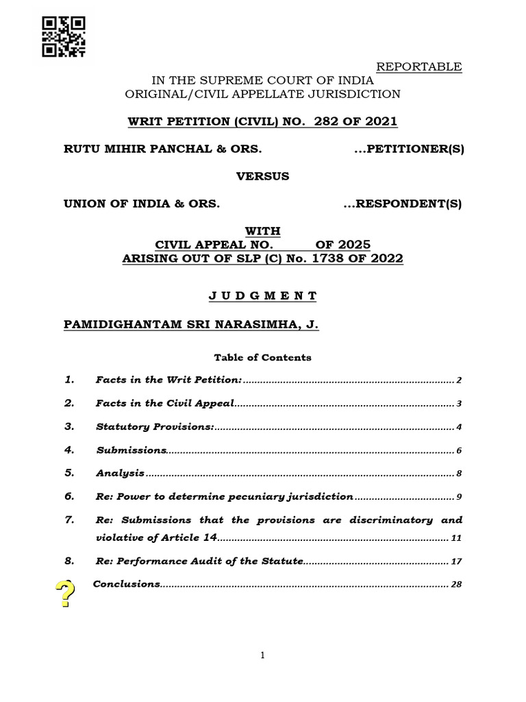 2025 INSC 593 Rutu Mihir Panchal Vs Union of India - Consumer ...