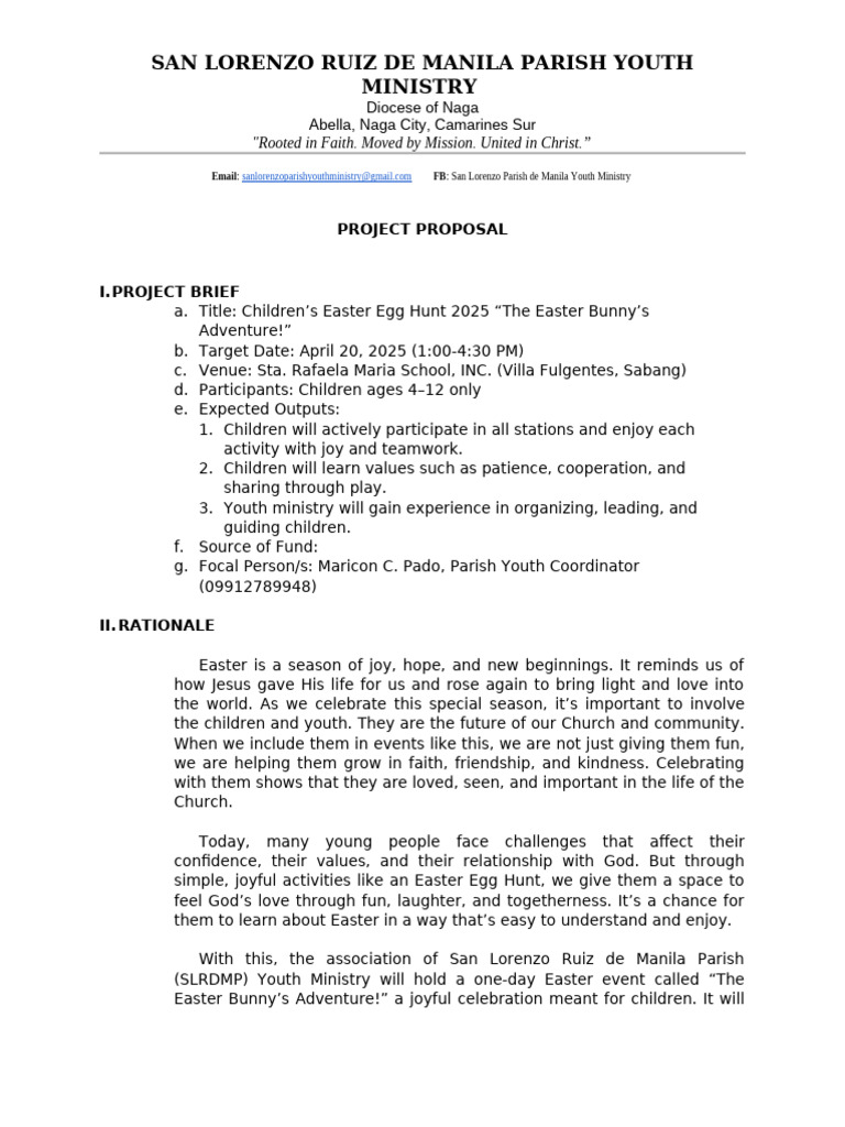 Project Proposal Egg Hunt 2025 | PDF