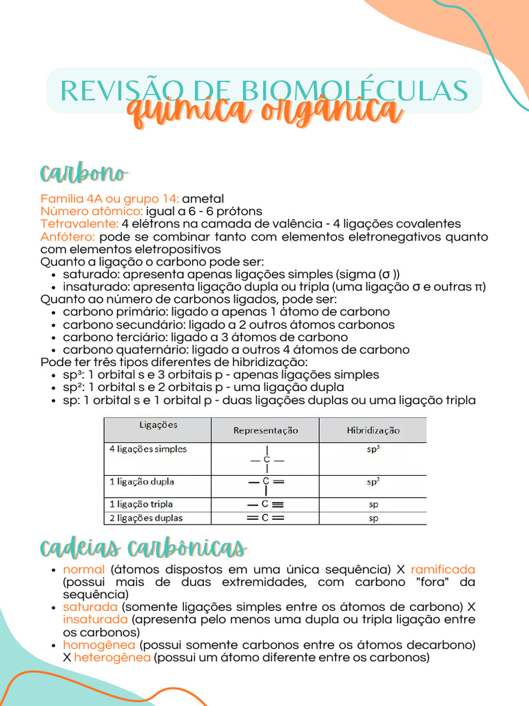 Resumo de Química Orgânica | PDF | Amina | Isômero