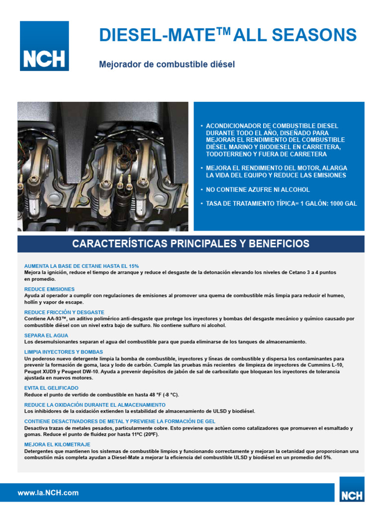 Ficha Tecnica Diesel-Mate All-Seasons | PDF | Inyección de combustible ...