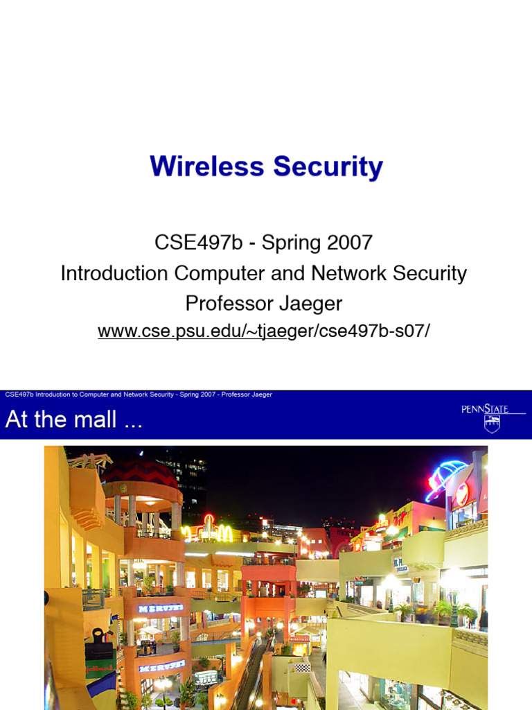 Cse497b Lecture 27 Wireless | PDF | Cryptography | Network Architecture
