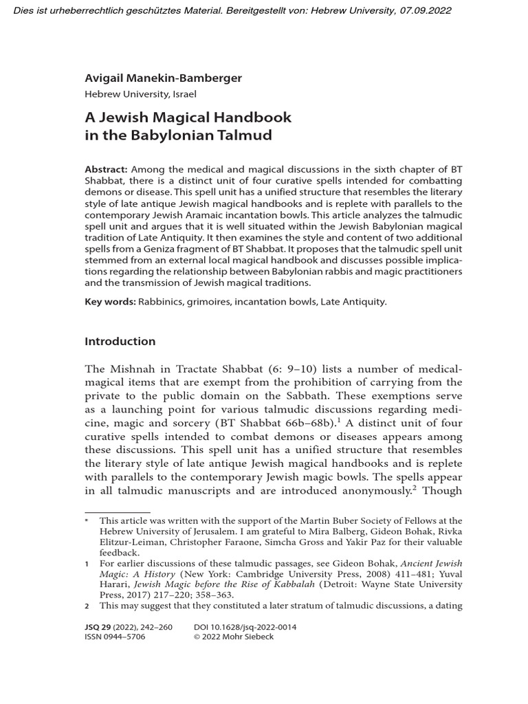 Jewish Magical Spells in Talmud | PDF | Talmud | Judaism