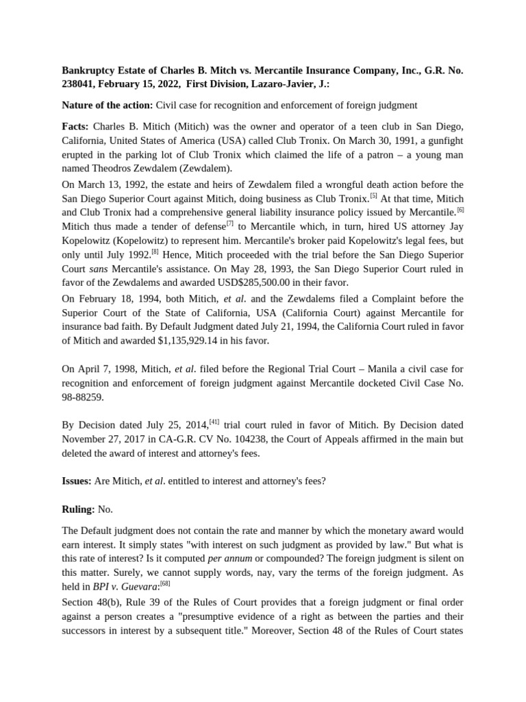 G.R. No. 238041 - Award of Interests and Attorney's Fees On Foreign ...