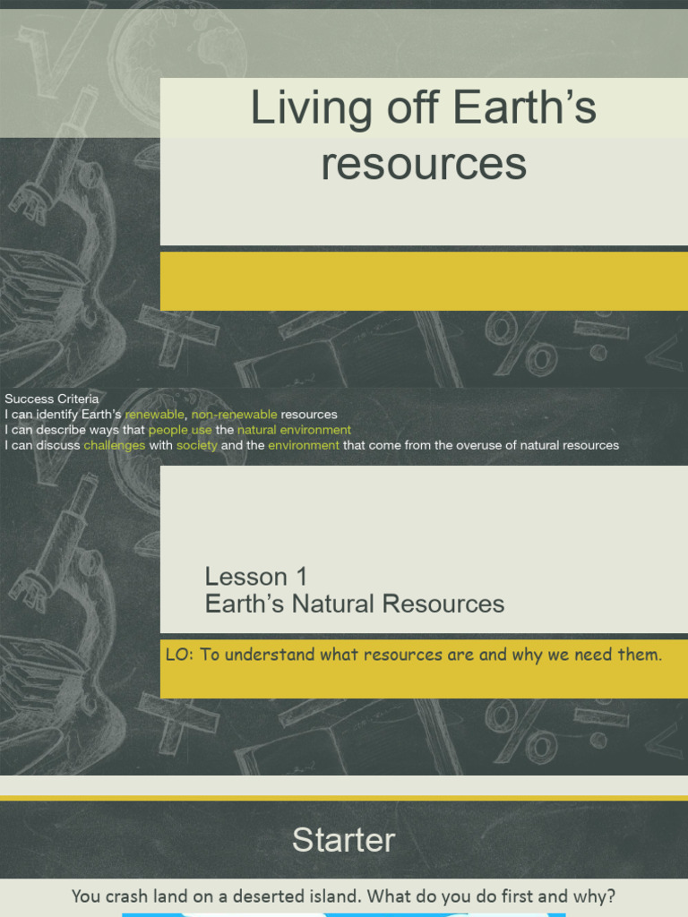 Earth's natural resources PPT | PDF | Renewable Resources | Renewable ...